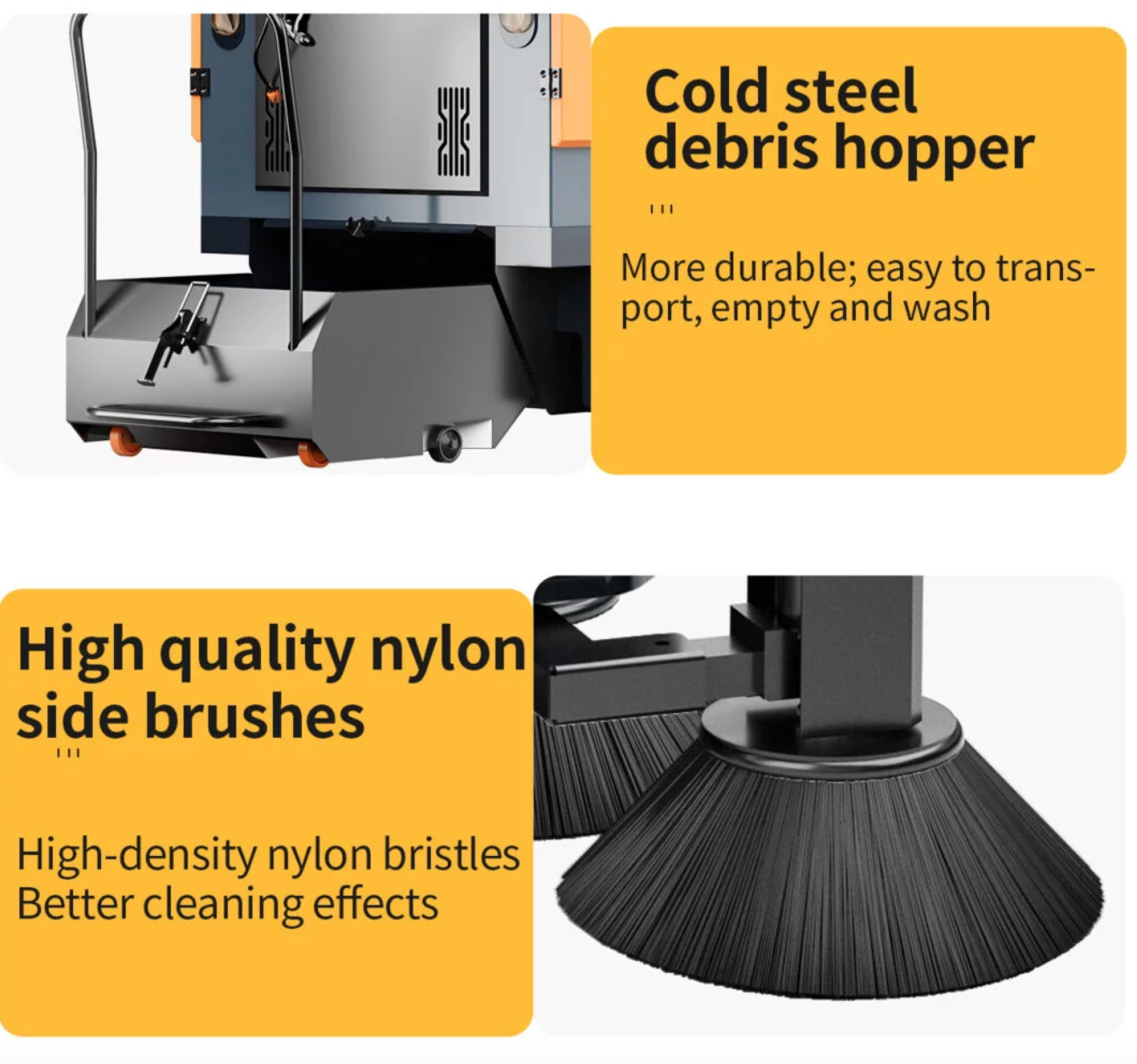 Ride-On Floor Sweeper, 48V 4*67Ah, Water Mister, Dust shaking, Vacuum ...