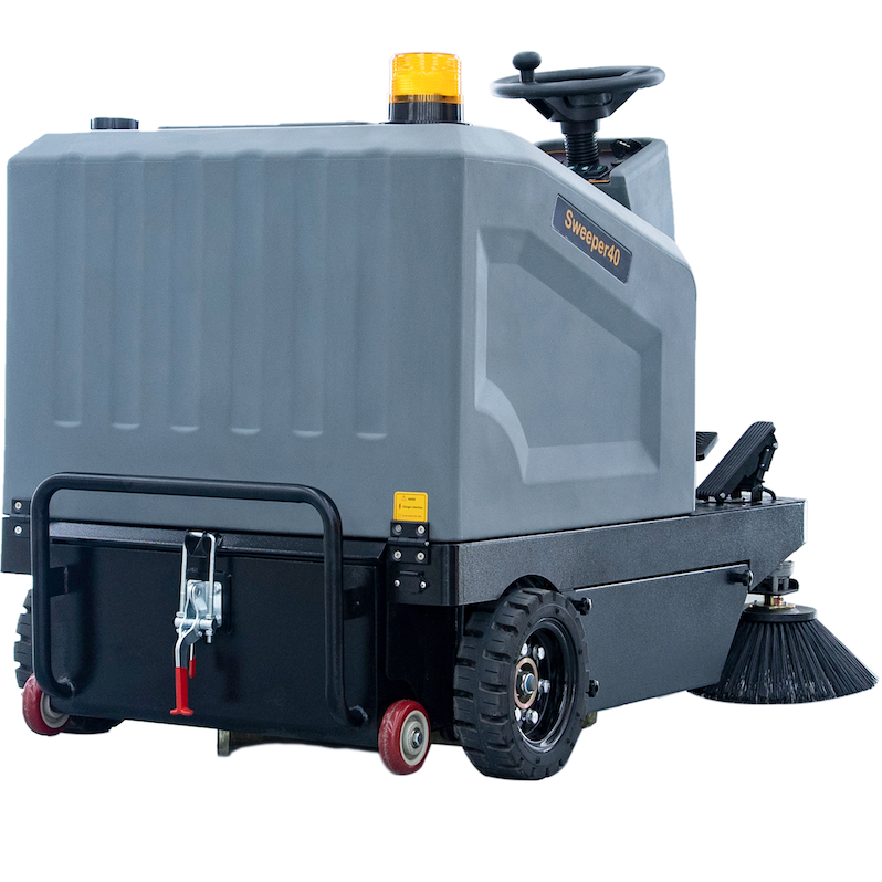 Ride-On Floor Sweeper, 48V 4*67Ah, Water Mister, Dust shaking, Vacuum ...