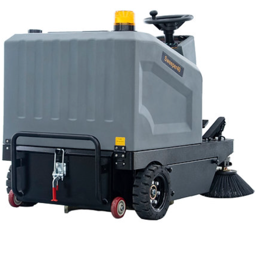 Ride-On Floor Sweeper, 48V 4*67Ah, Water Mister, Dust shaking, Vacuum ...