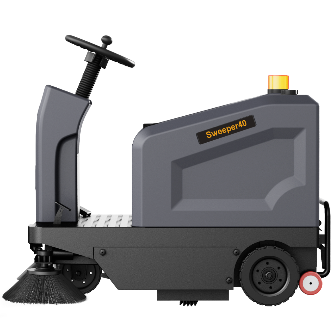 Ride-On Floor Sweeper, 48V 4*67Ah, Water Mister, Dust shaking, Vacuum ...